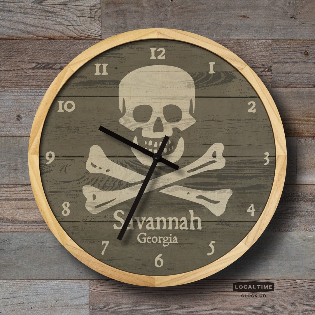 Personalized Pirate Wood Wall Clock - 12" Diameter - Etsy