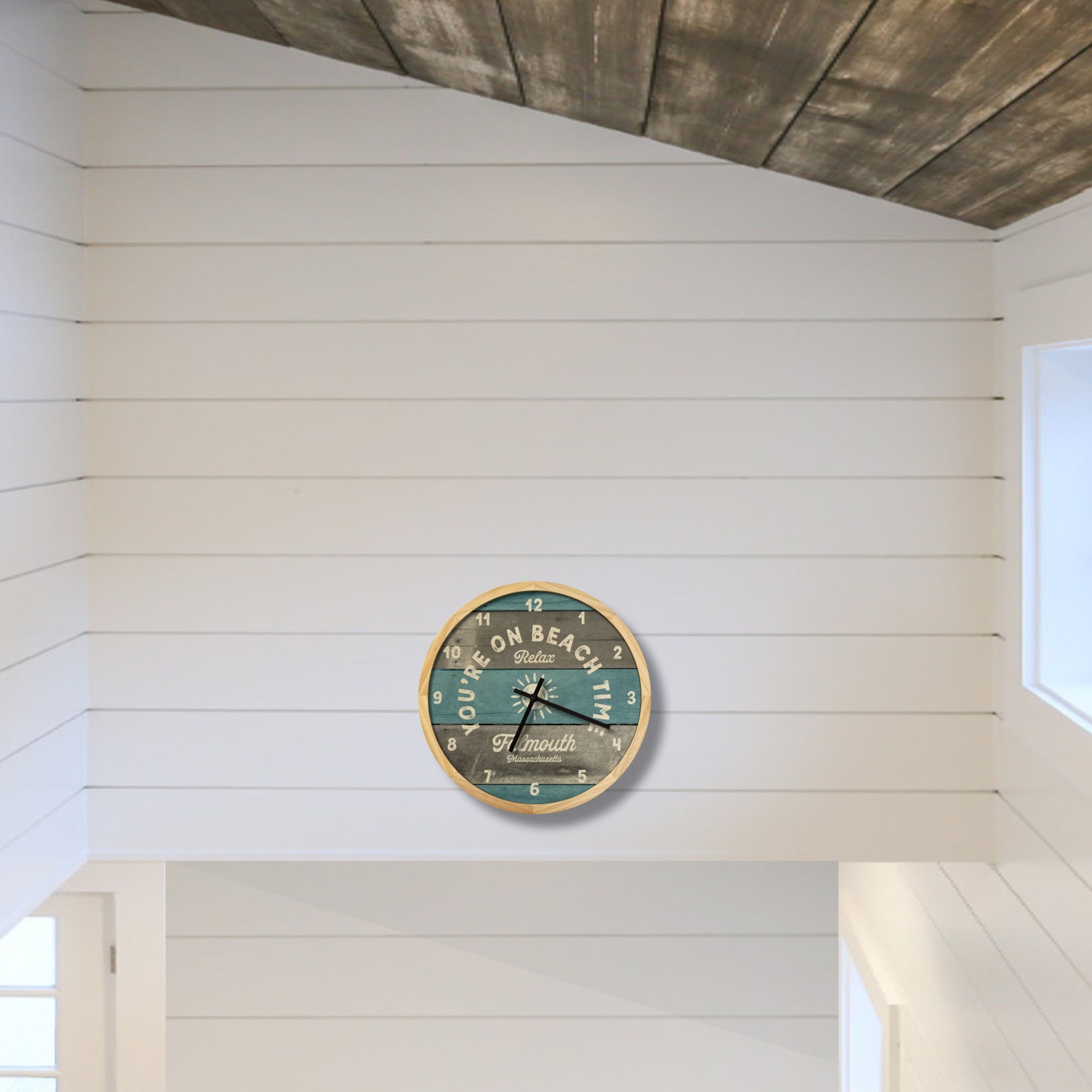 Personalized Beach Time Wood Wall Clock - 12" Diameter - Etsy