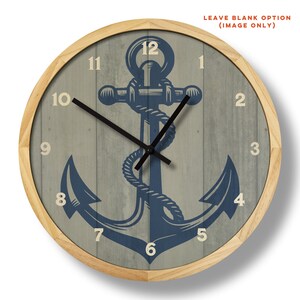 Personalized Anchor Wood Wall Clock - 12" Diameter - Etsy