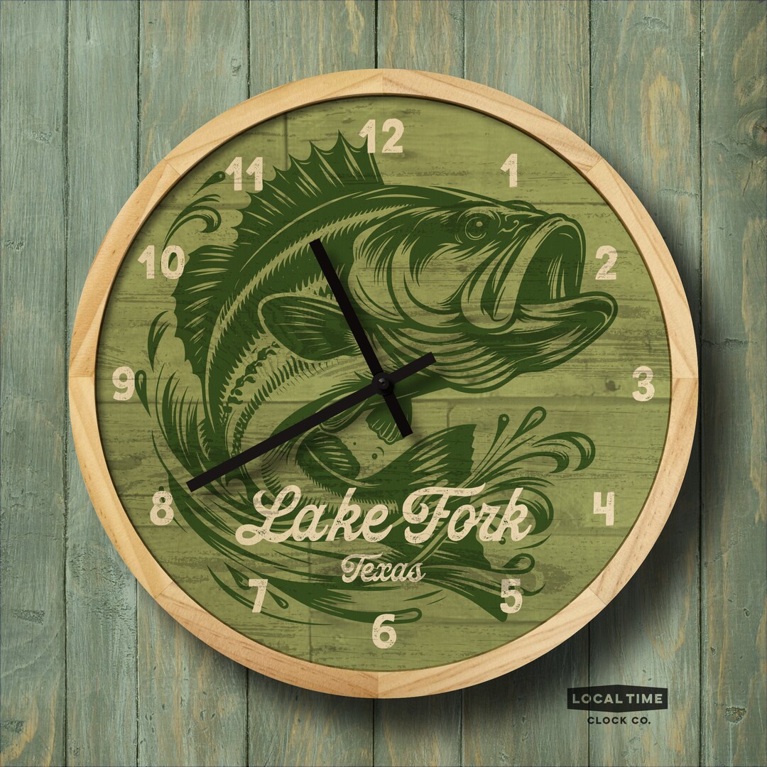 Personalized Bass Wood Wall Clock - 12" Diameter - Etsy