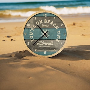 Personalized Beach Time Wood Wall Clock - 12" Diameter - Etsy