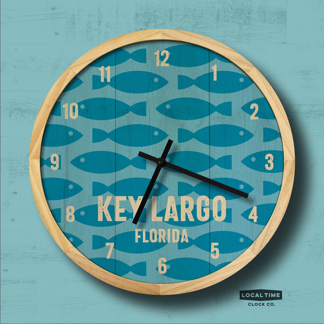 Personalized Fish Wood Wall Clock - 12" Diameter - Etsy