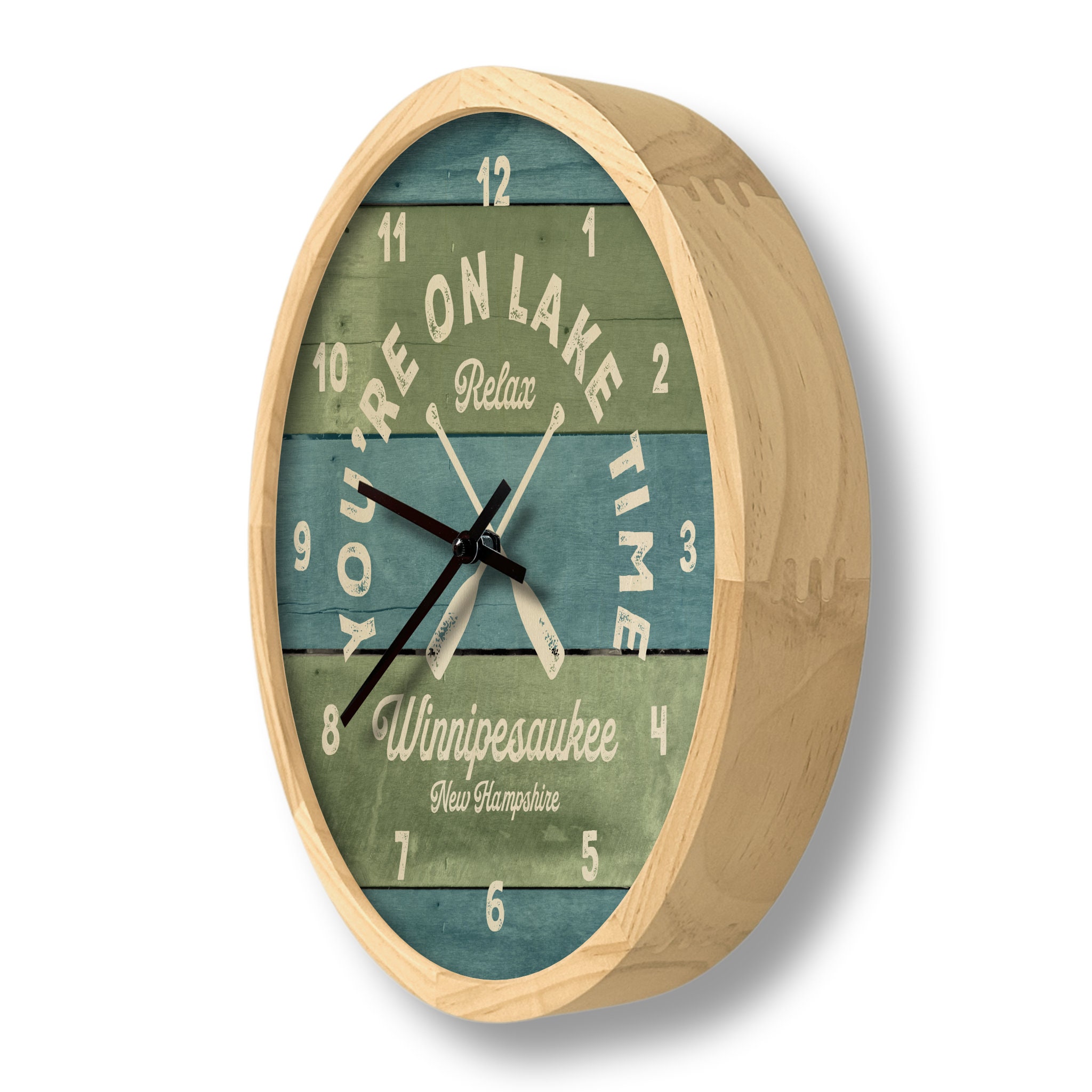 Personalized Lake Time Wood Wall Clock - 12" Diameter - Etsy