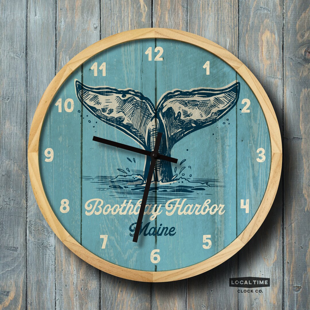 Personalized Whale Tail Wall Clock - 12" Diameter - Etsy