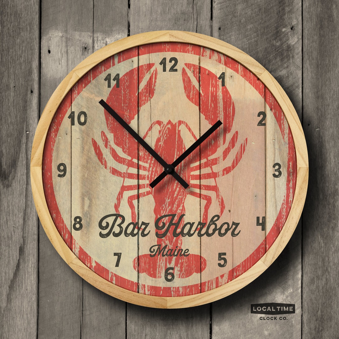 Personalized Lobster Wood Wall Clock - 12" Diameter - Etsy