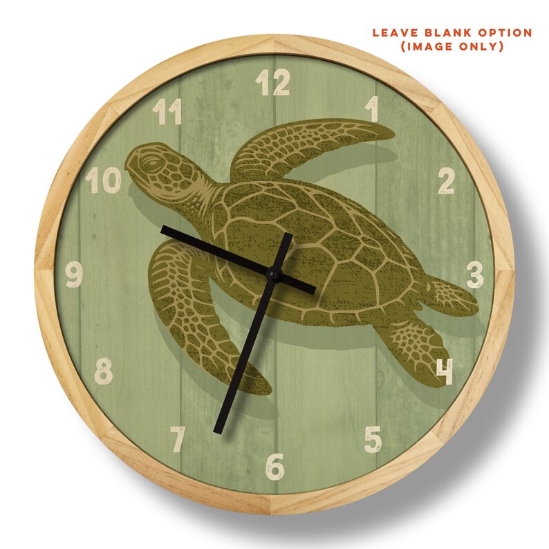 Personalized Sea Turtle Wood Wall Clock - 12" Diameter - Etsy