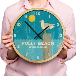 Personalized Seagull Wood Wall Clock - 12" Diameter - Etsy