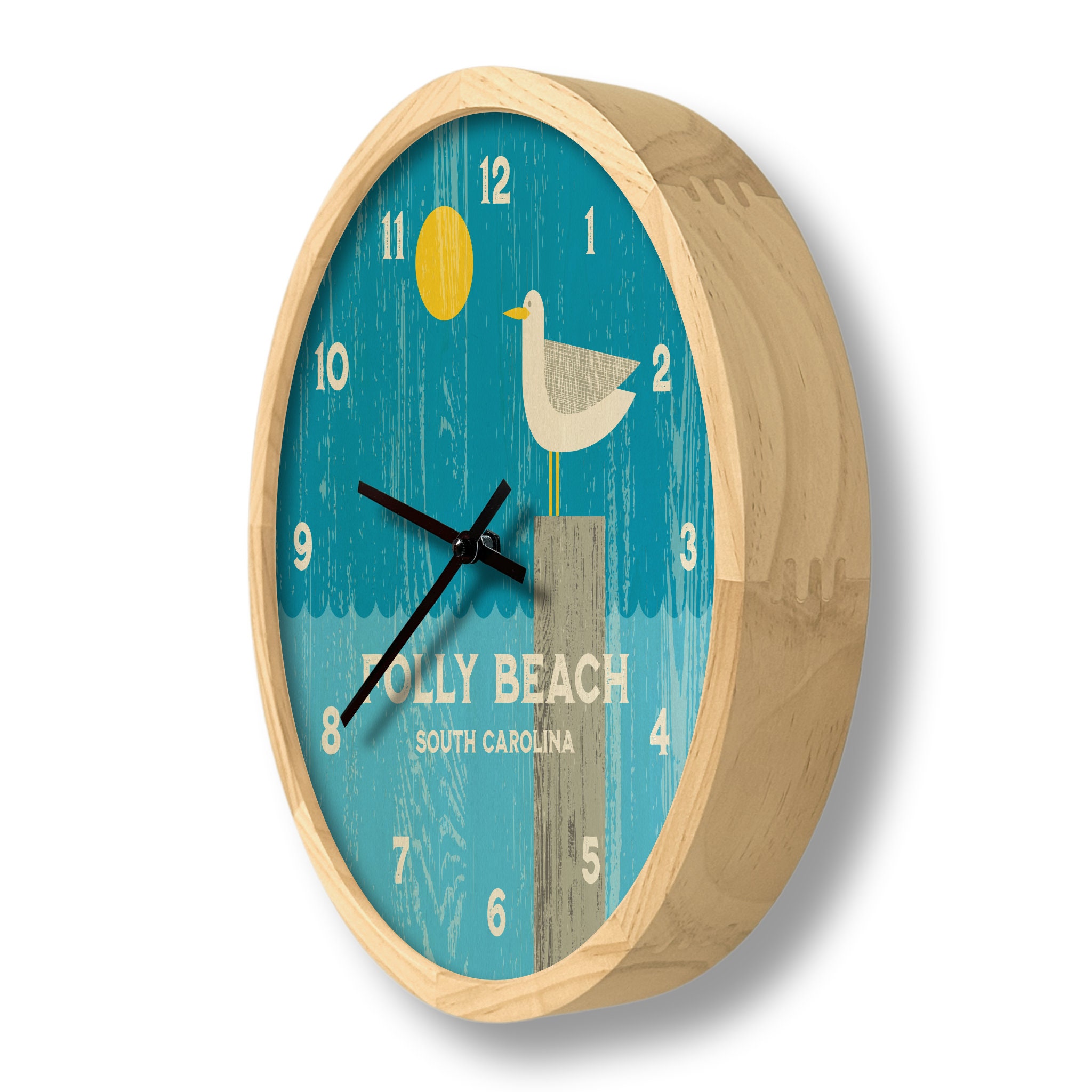 Personalized Seagull Wood Wall Clock - 12" Diameter - Etsy