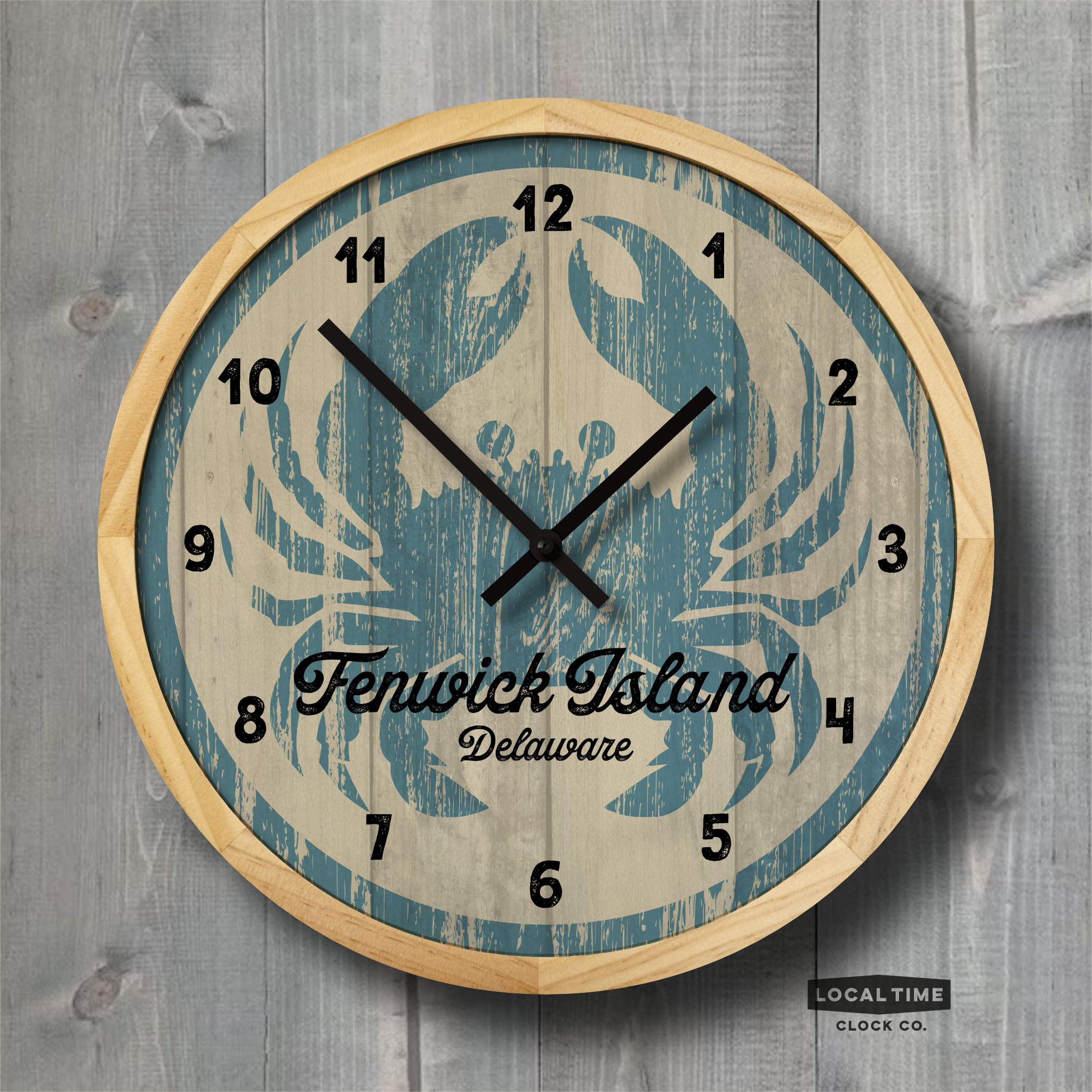 Personalized Crab Wood Wall Clock - 12" Diameter - Etsy
