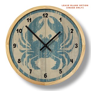 Personalized Crab Wood Wall Clock - 12" Diameter - Etsy