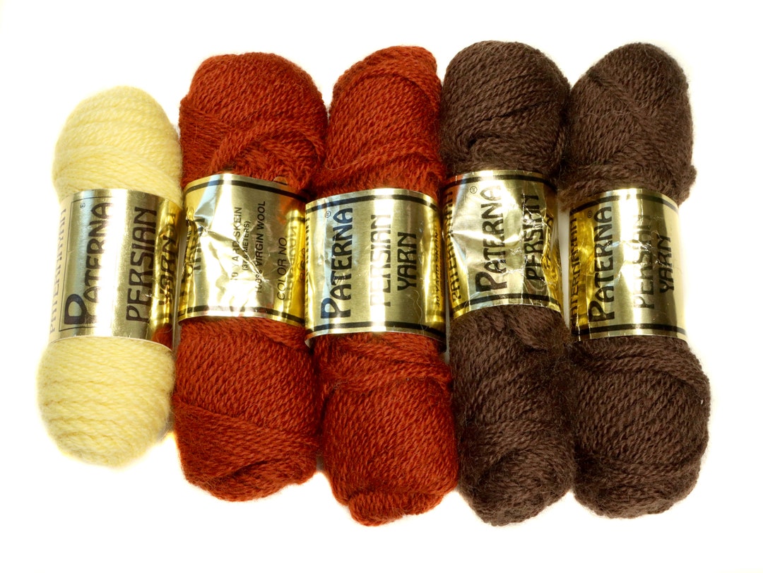 Vintage Paterna Virgin Wool Crewel Yarn - Lot of 5 Skeins - 40 Yards ...