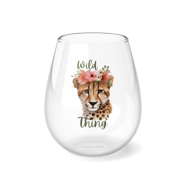 Cheetah Print Wine Glass - Etsy