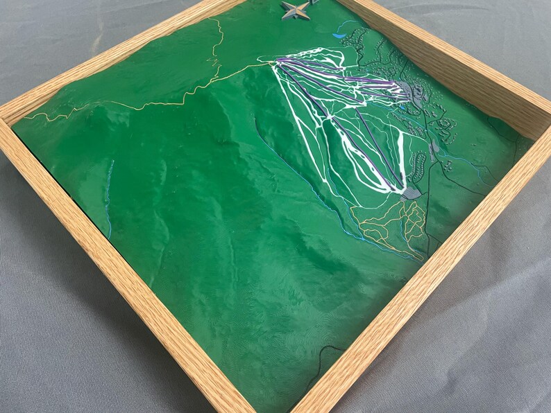 Stratton 3D Relief Map With Slopes and Lifts, Green (21.5" X 15.5") - Etsy