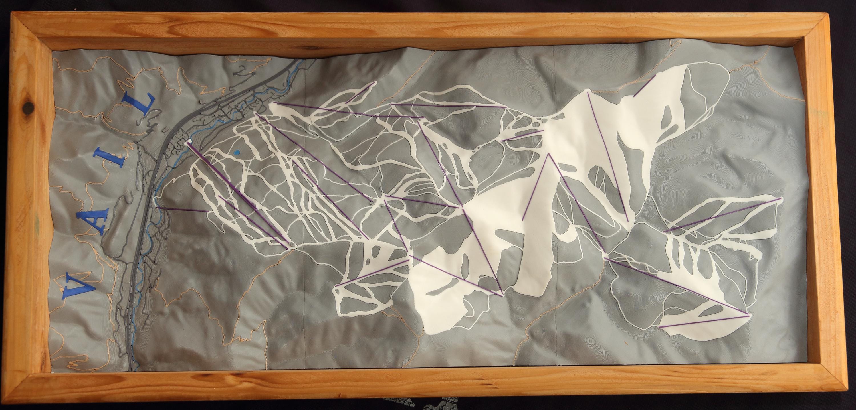 Large Vail 3D Relief Map With Slopes and Lifts, Gray (24" X 11") - Etsy