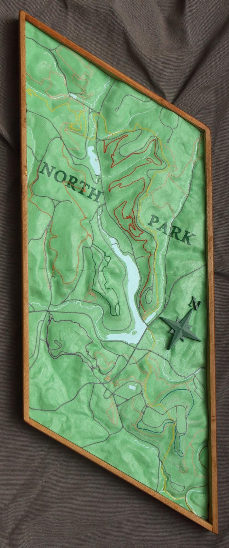North Park 3D Relief Map With Trails - Etsy