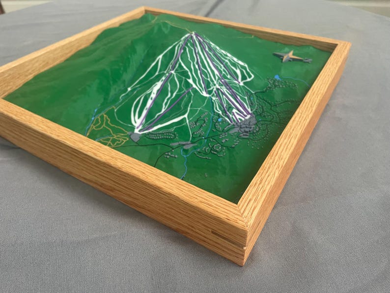 Stratton 3D Relief Map With Slopes and Lifts, Green (21.5" X 15.5") - Etsy