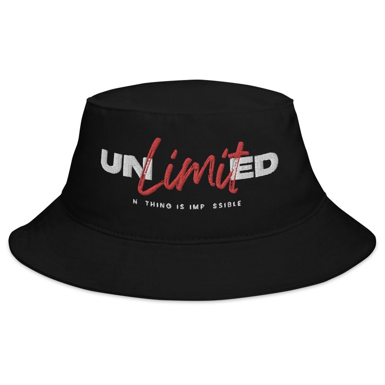 Black Bucket Hat Unlimited Motivational Hat - Etsy