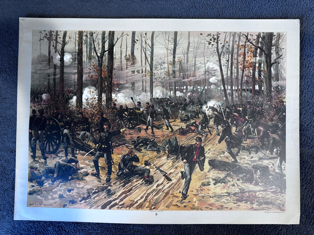 Original Civil War Lithograph, Battle of Shiloh Lewis Prang & Co ...