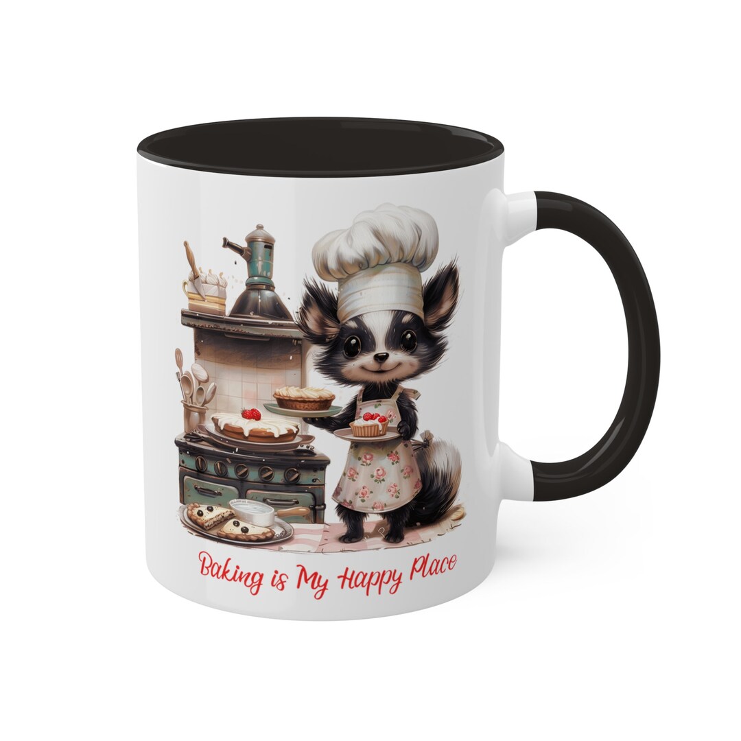 Cute Skunk Baker Mug 11oz Skunk Lover Mug Gift for Skunk Lovers Baker ...