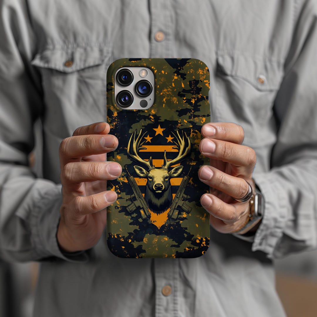 Camouflage Deer Phone Case, Rugged Guy Man Design Perfect for ...