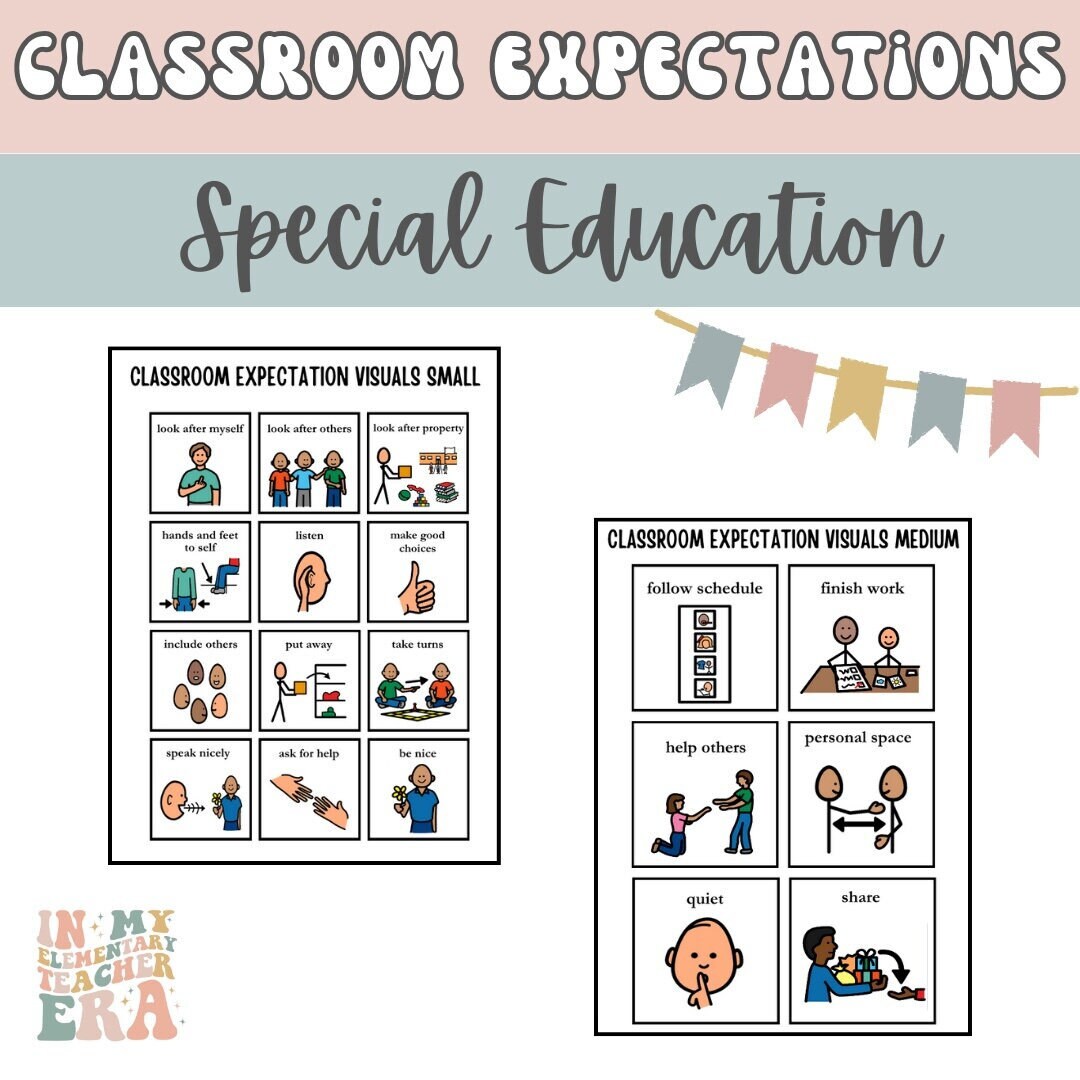 Classroom Expectations Visuals for Autism and Special Education ...