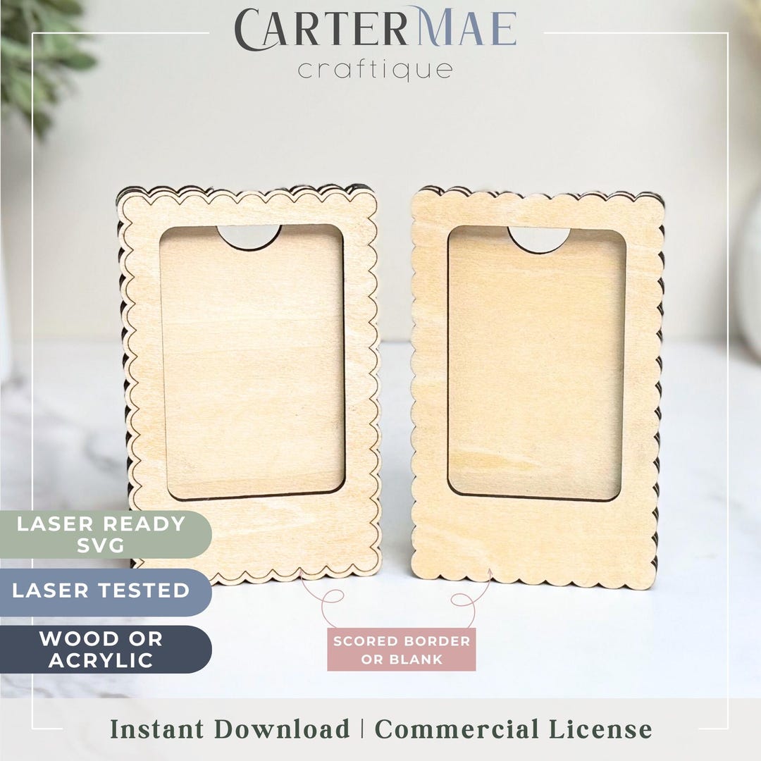 Scalloped Fridge Magnet SVG | 2x3 Photo Frame, Laser Cut File (digital ...