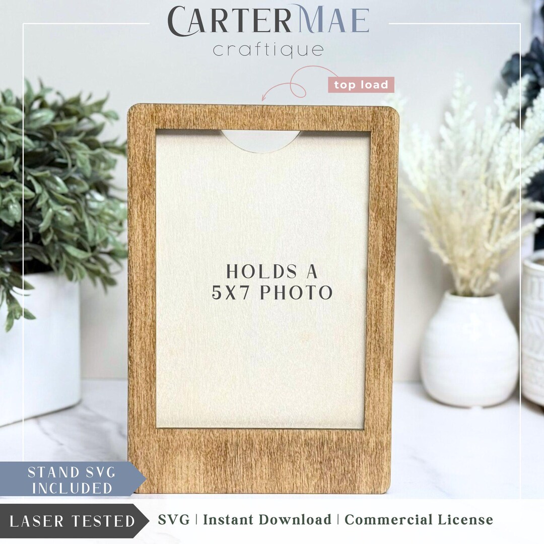 Blank 5x7 Portrait Photo Fridge Magnet Top Load With Optional Stand SVG ...