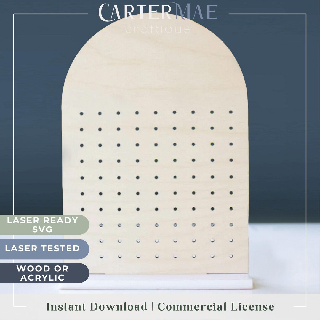 Arch Earring Stand SVG | Laser Cutting Ready Display File | Holds 90 ...