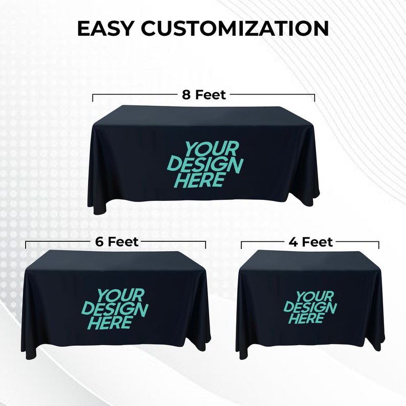 CUSTOM Table Cover Personalized Tablecloth With Your Logo Full Color Imprint for Trade Show Pop ...
