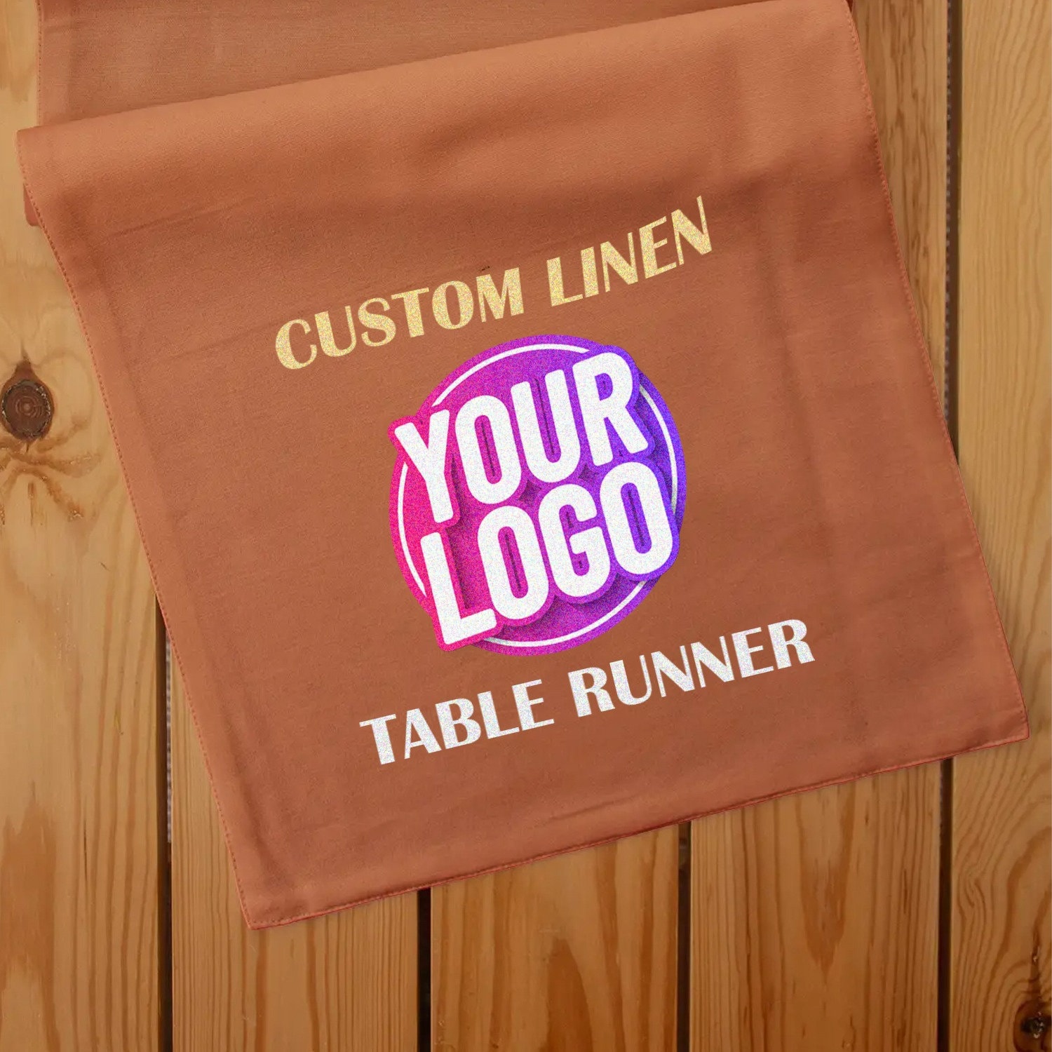 Custom Linen Table Runner, Logo Printed Table Banner - Etsy
