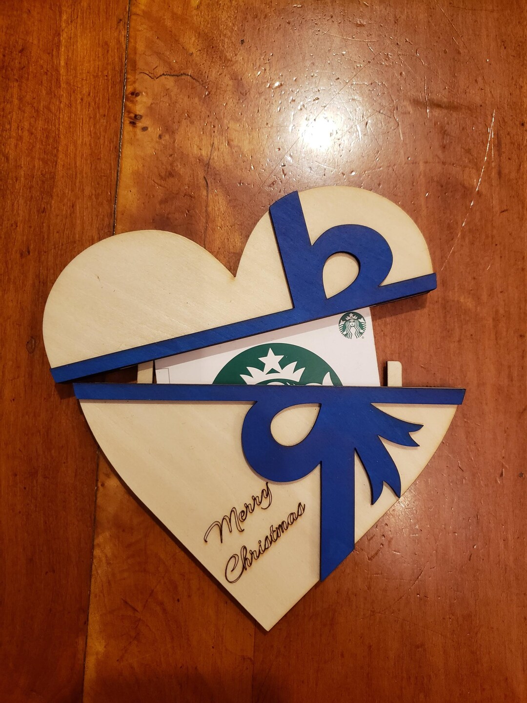 Wooden Gift Card Holder Merry Christmas Card Holder Personalized Wood ...