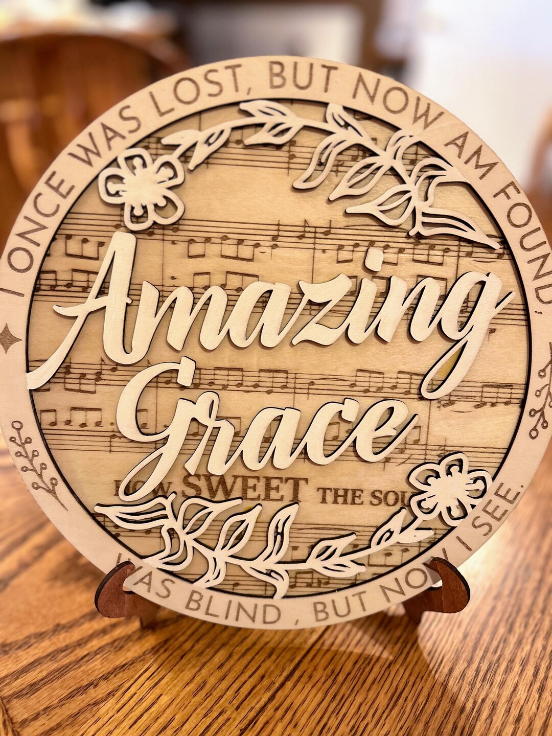 Amazing Grace Sign Religious Home Decor Christian Decor I Was Lost but ...