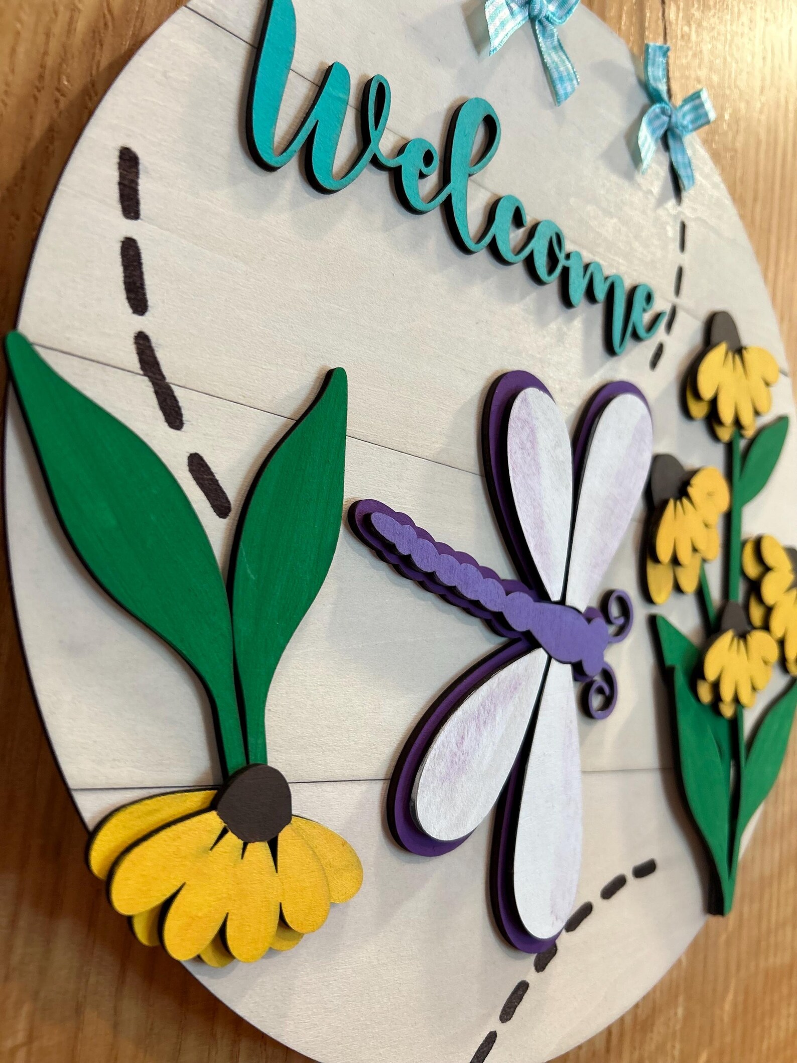 Dragonfly Welcome Sign Spring Door Hanger Summer Porch Decor Summer ...