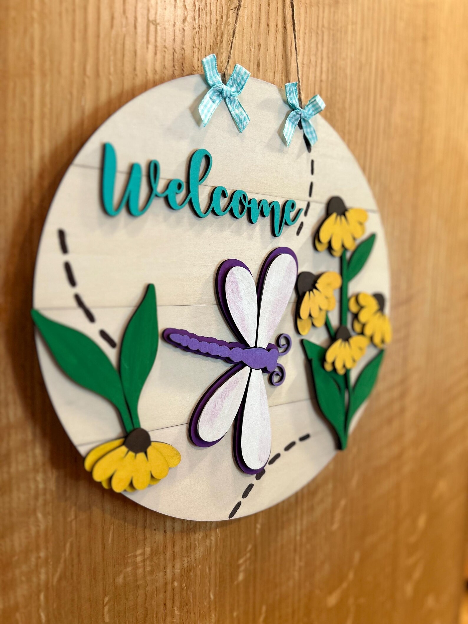 Dragonfly Welcome Sign Spring Door Hanger Summer Porch Decor Summer ...