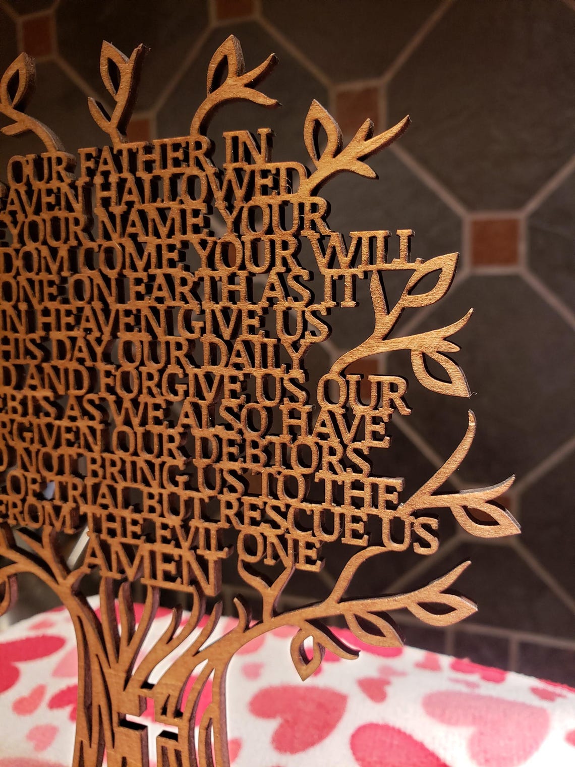 Lord's Prayer Tree: Christian Home Decor Shelf Sitter - Etsy