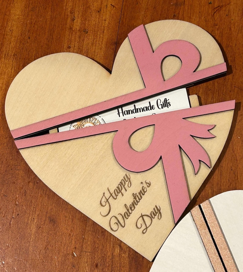 Personalized Wooden Gift Card Holder: Engraved Heart Custom Made ...