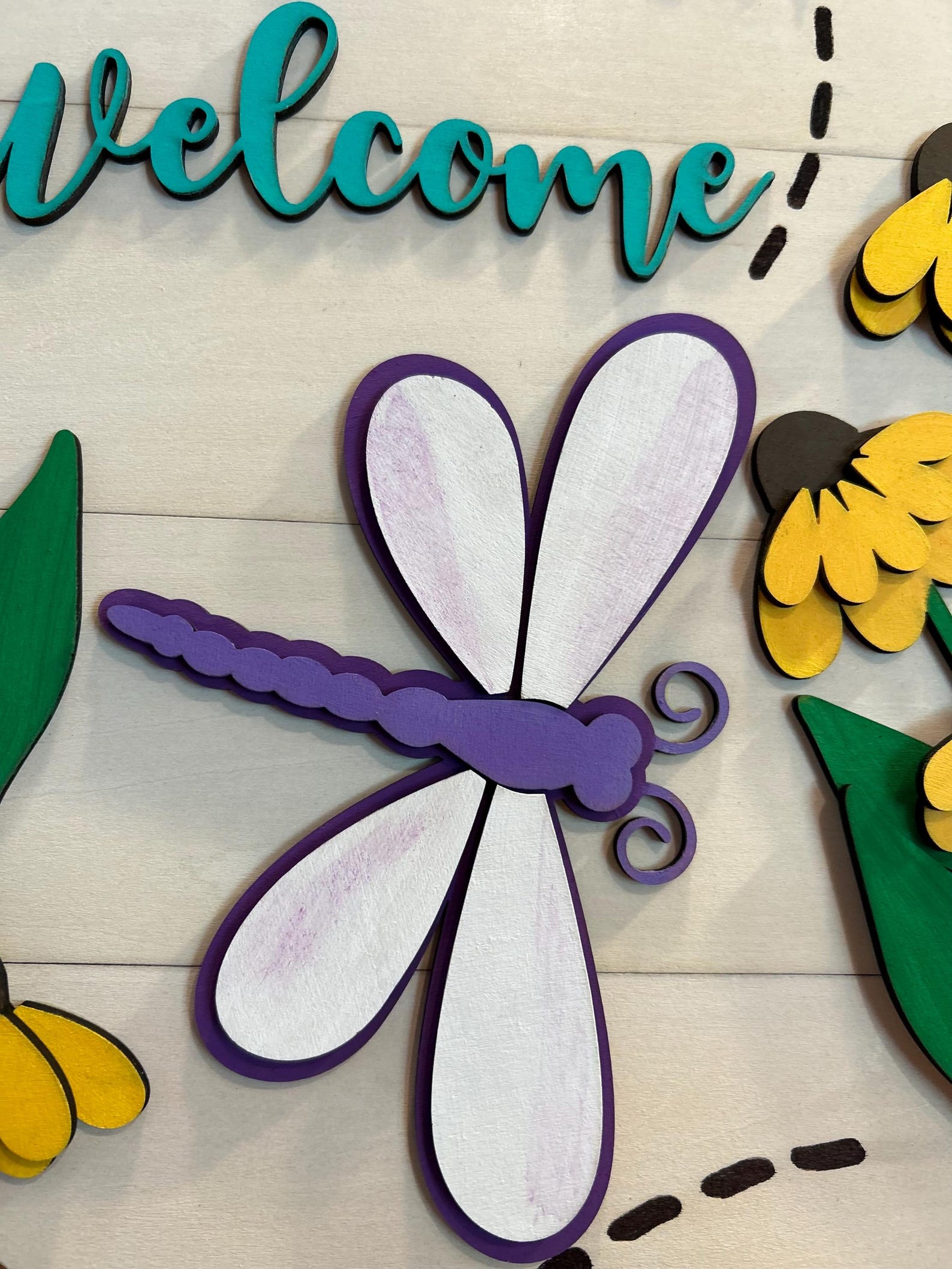 Dragonfly Welcome Sign Spring Door Hanger Summer Porch Decor Summer ...