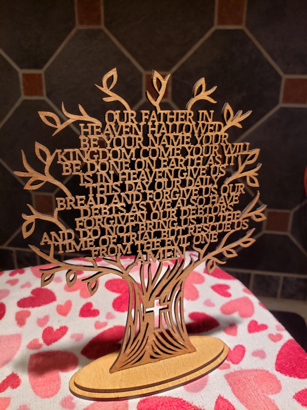 Lords Prayer Shelf Sitter Lord's Prayer Decor Christian Home Decor ...