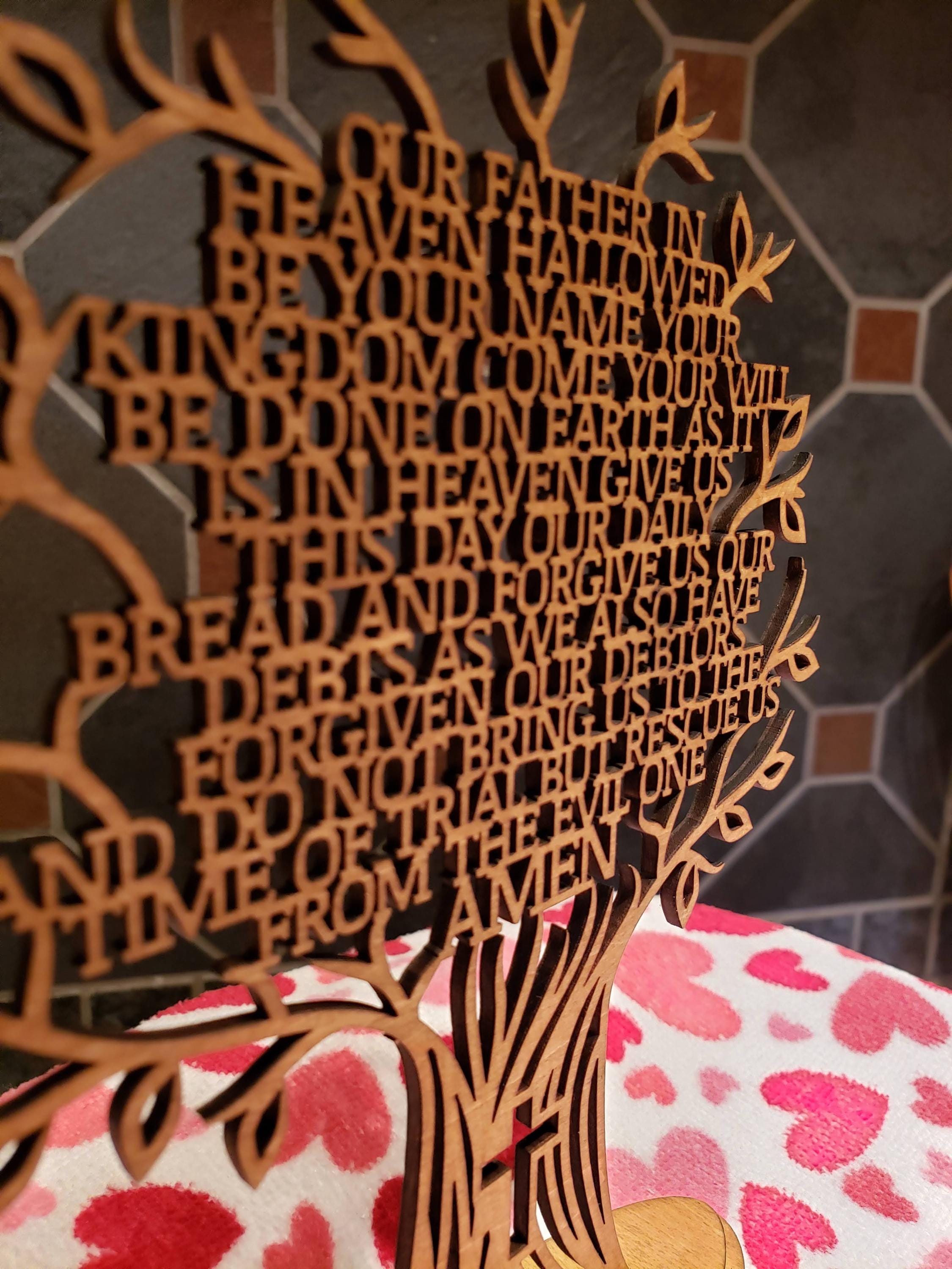 Lord's Prayer Tree: Christian Home Decor Shelf Sitter - Etsy