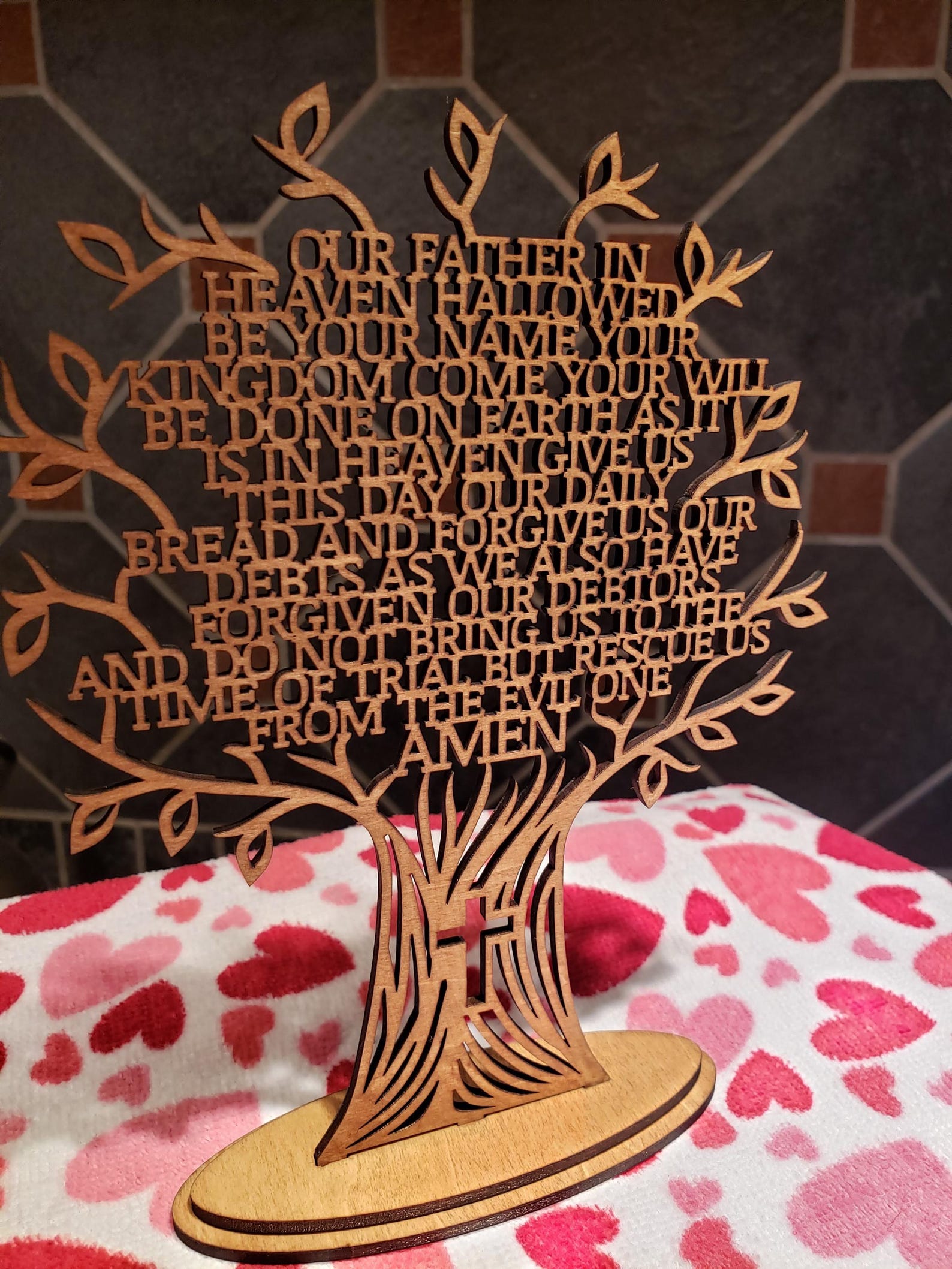 Lord's Prayer Tree: Christian Home Decor Shelf Sitter - Etsy