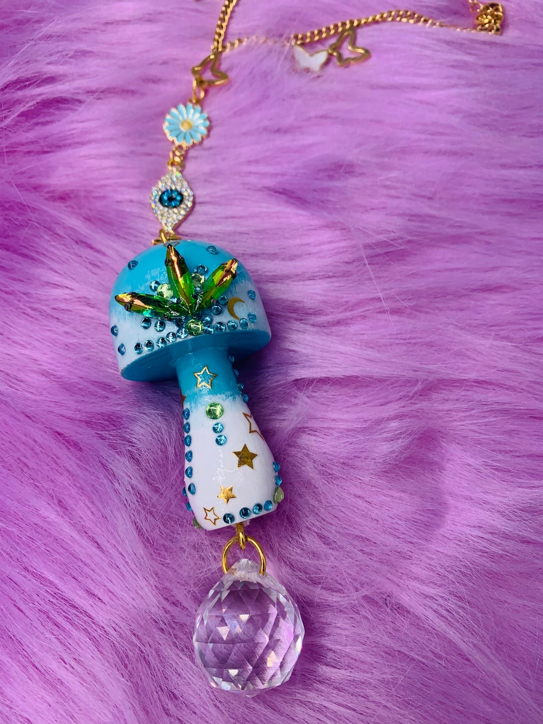 Cloudy Bae Car Charm Rearview Mirror Hanger Accessories Blue Crystal Sky - Etsy