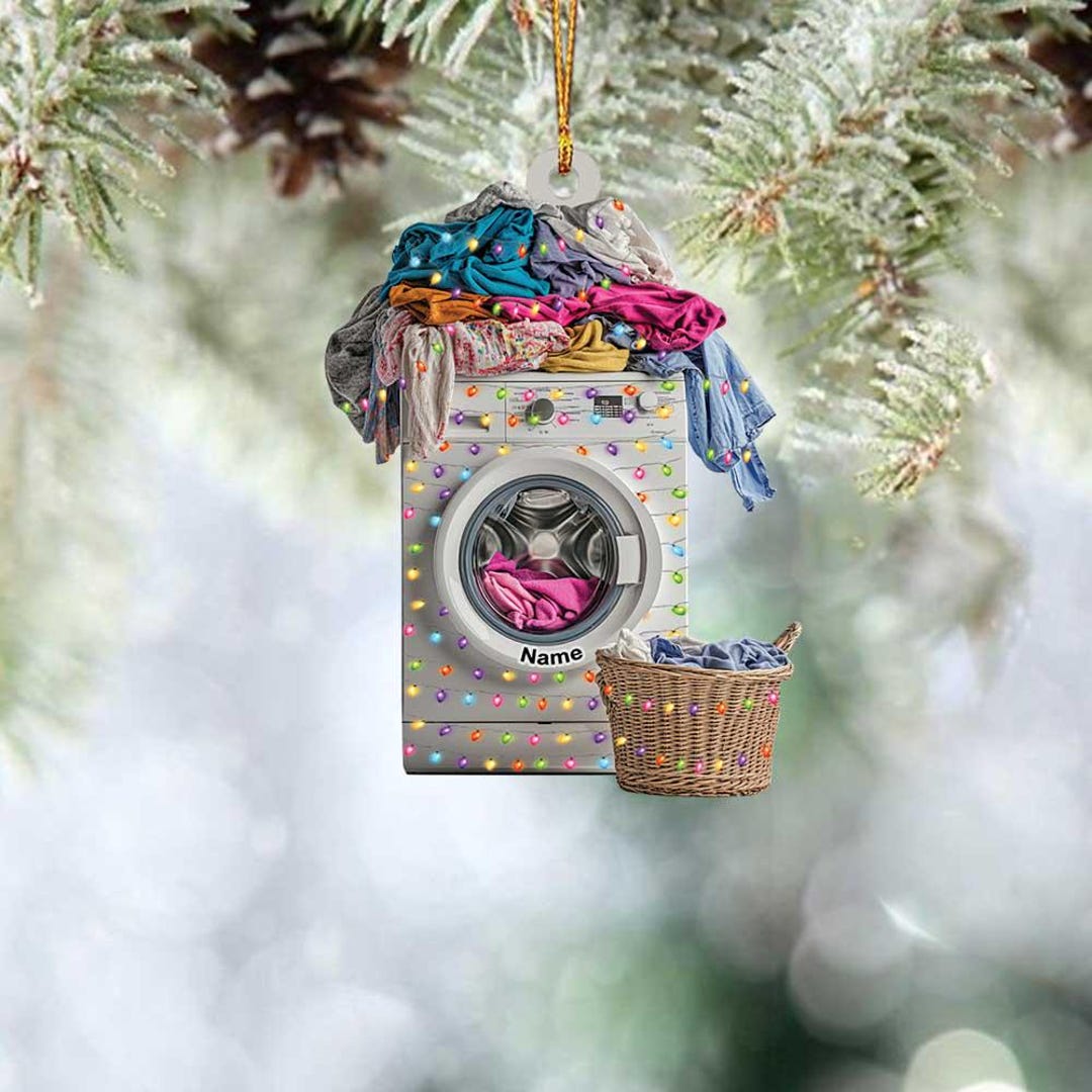 Personalized Washing Machine Ornament, Laundry Machine Christmas ...