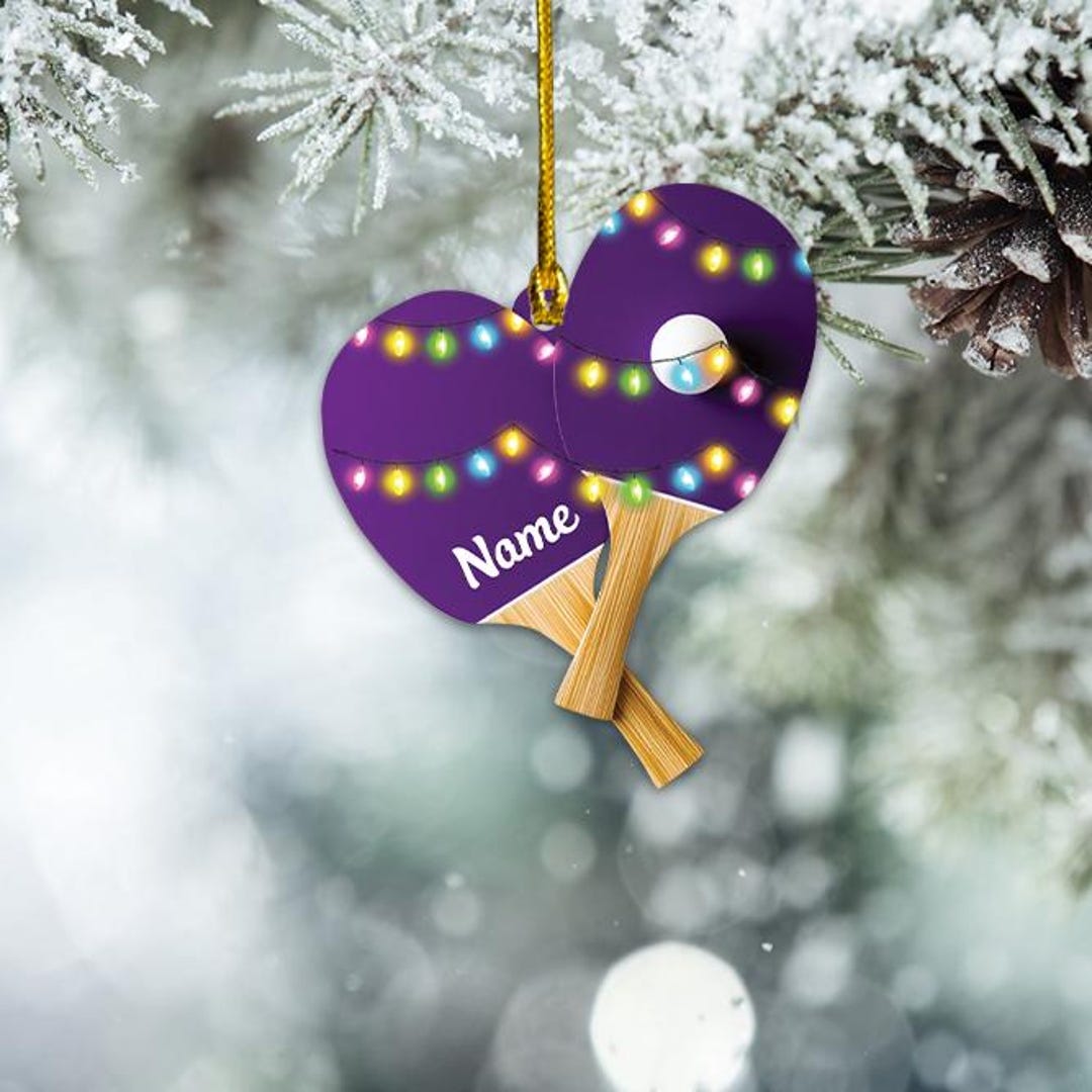 Personalized Table Tennis Ornament, Table Tennis Christmas Ornament ...