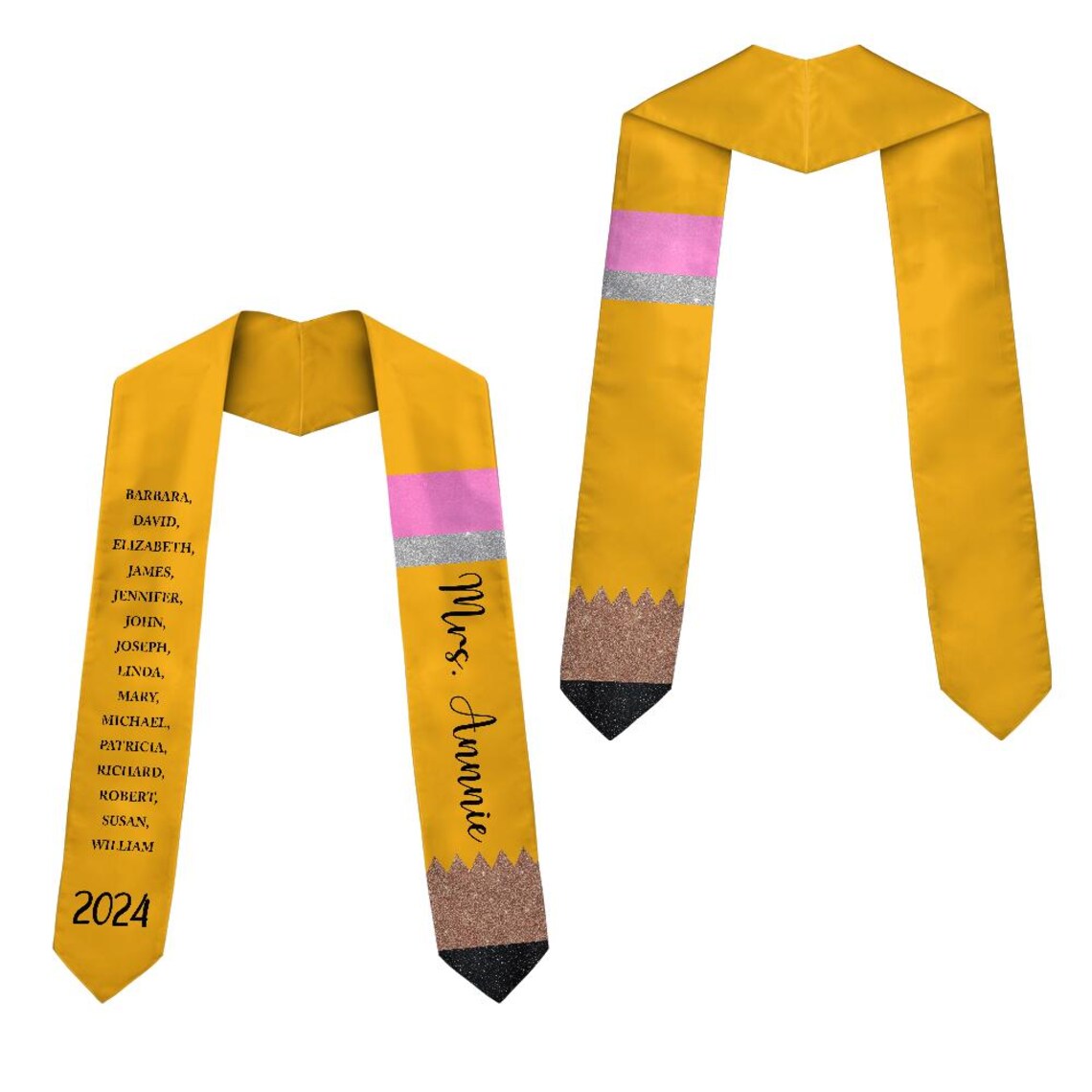 Personalized Teacher Stole, Custom Teacher Graduation Stole, Pencil ...