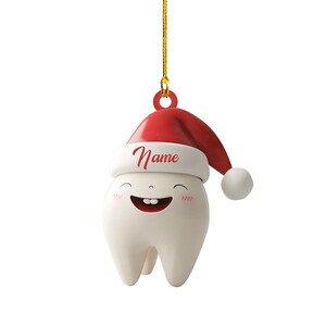 Cute Tooth Christmas Ornament, Dentist Gift, Dental Office, Dental ...