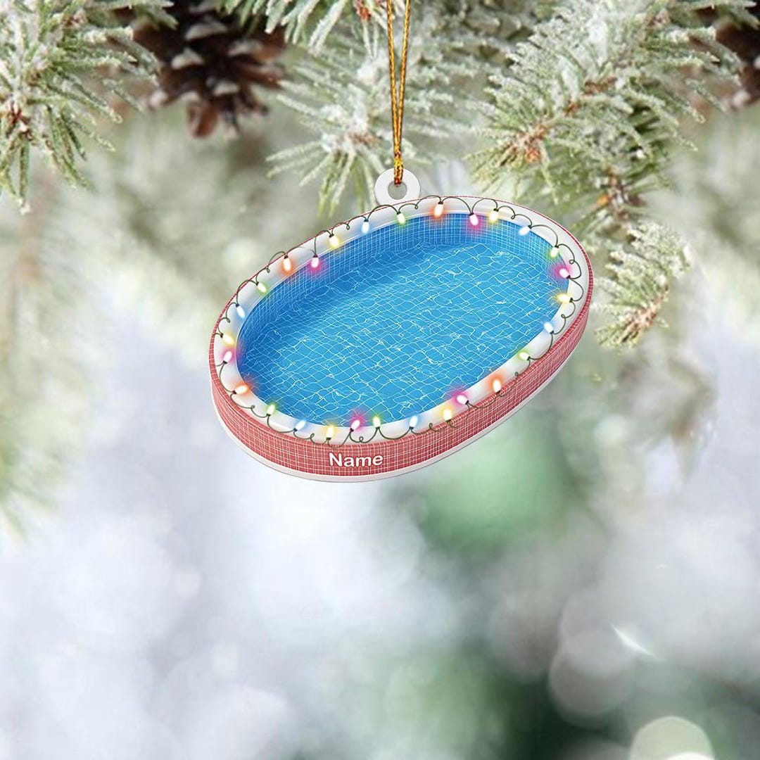 Personalized Swimming Pool Ornament, Swimming Pool Christmas Ornament ...