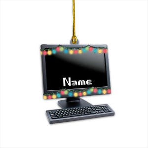 Personalized Computer Monitor Keyboard Ornament Computer Christmas ...