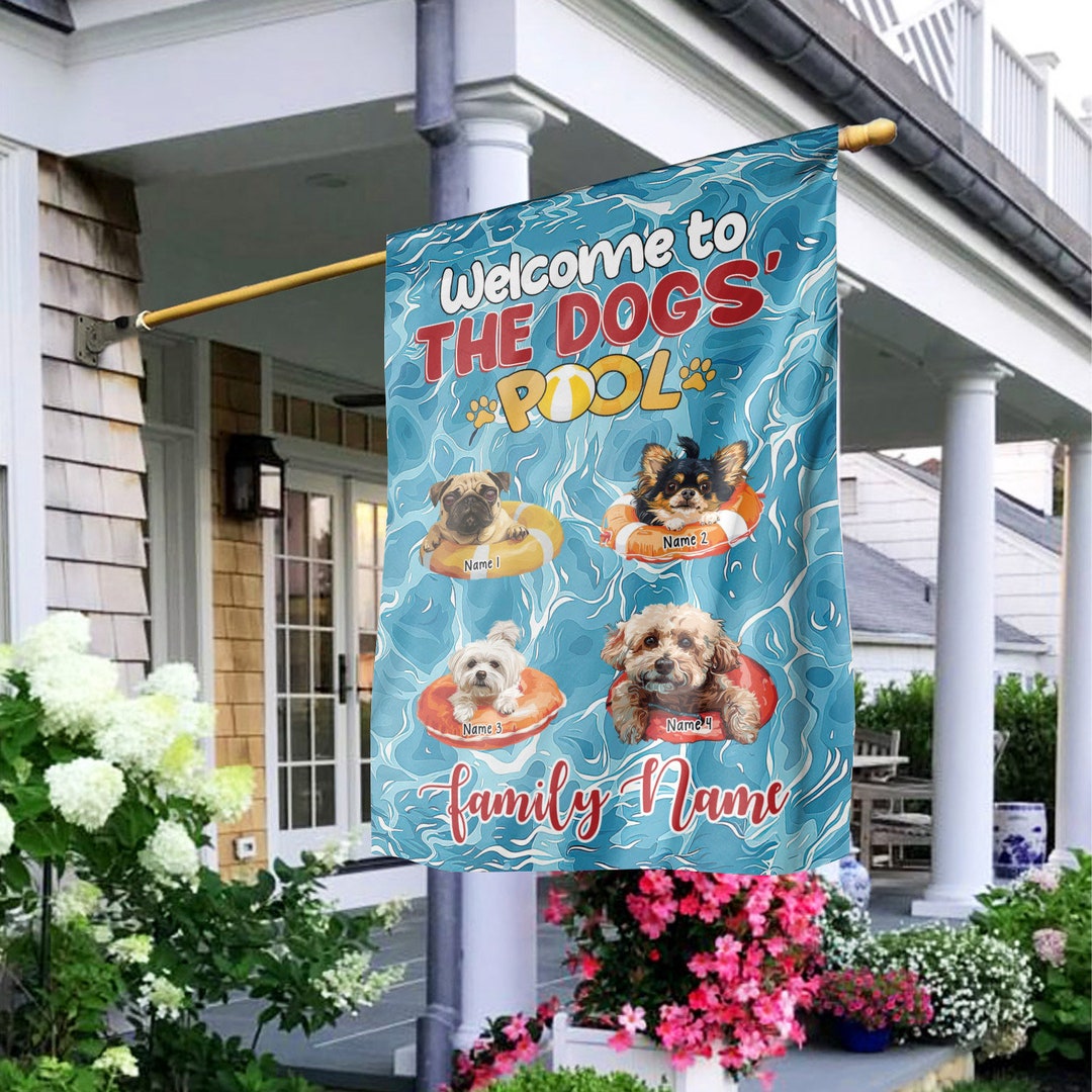 Personalized Dog Flag, Custom Dog Welcome Flag, Welcome to the Dogs ...
