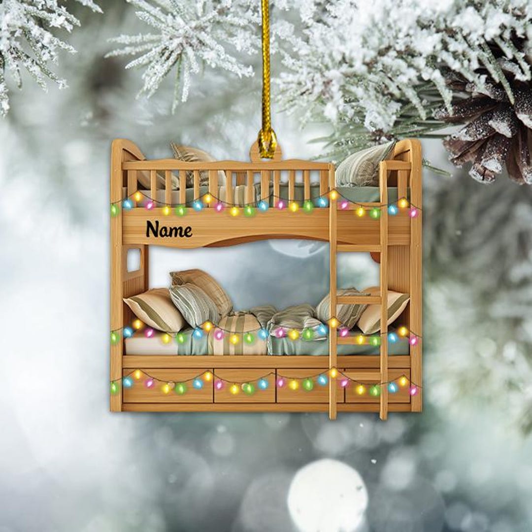 Personalized Bunk Bed Ornament, Bunk Bed Christmas Ornament, Bedroom ...