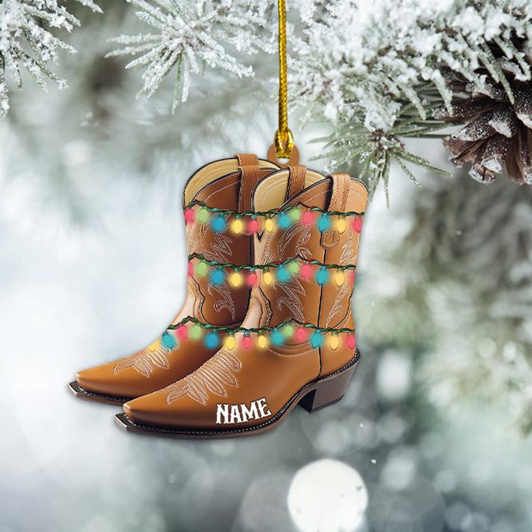 Personalized Cowboy Boots Ornament, Cowboy Christmas Ornament, Howdy ...